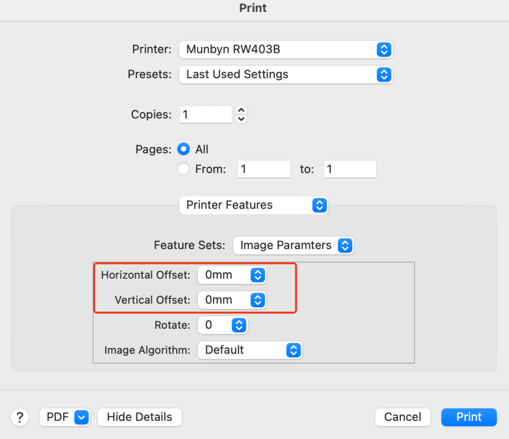 How to adjust the print offset of the device? – MUNBYN Help Center