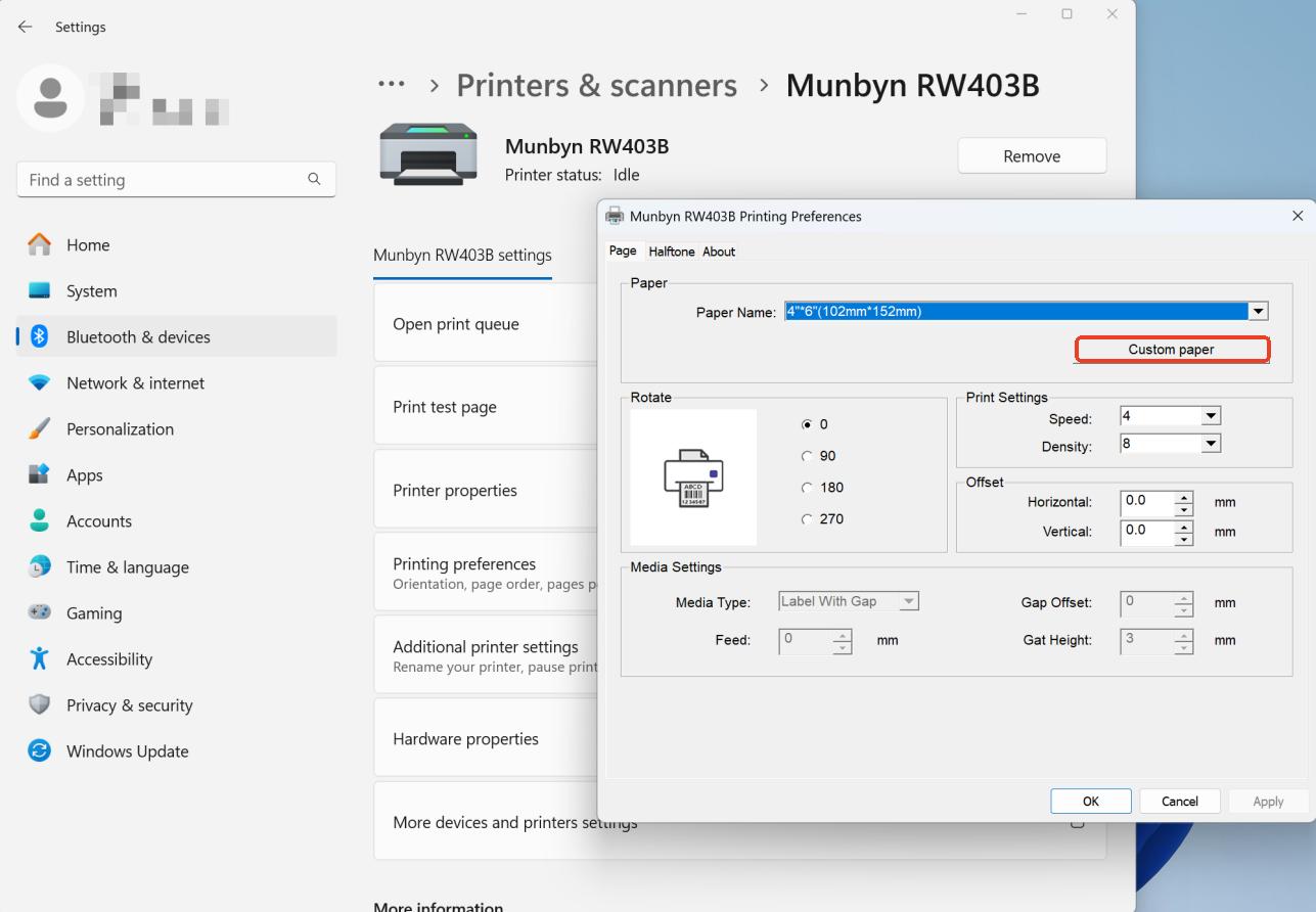 How to create a new customized label size? – MUNBYN Help Center