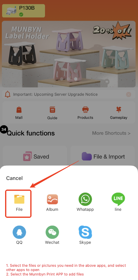 How to use MUNBYN Print App to import files from third-party platforms ...